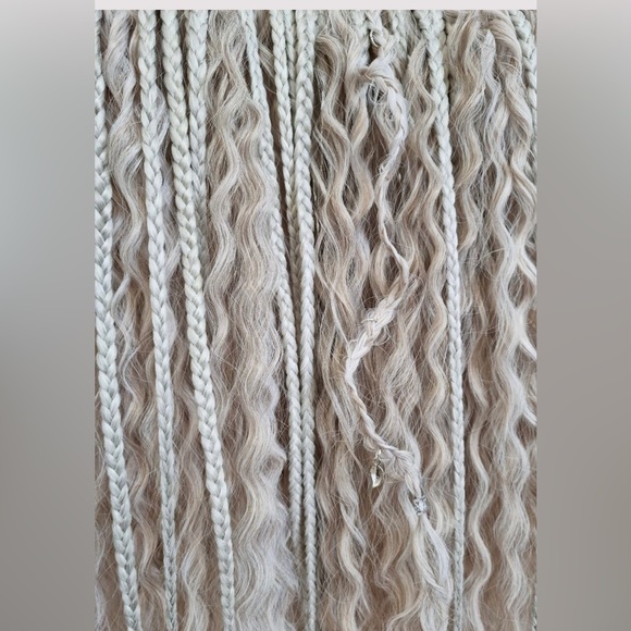 Hair | Nwt White Blonde Set Curly Dreads Extensions Wavy Dreadlocks ...